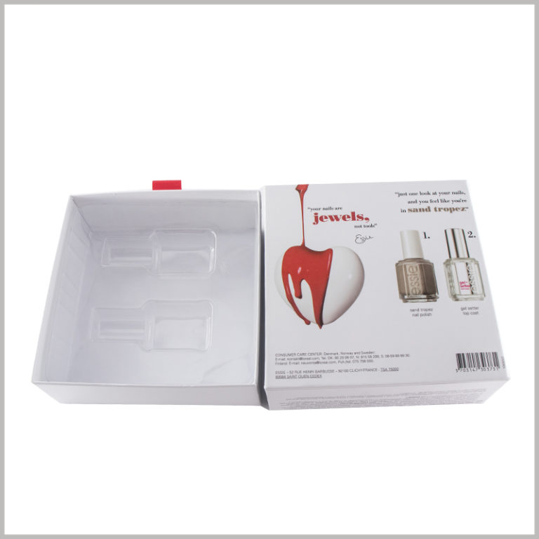 2 colors nail polish packaging boxes with windows | Cosmetic boxes