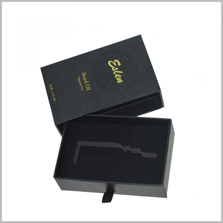 Black small cardboard boxes for 30ml essential oil packaging