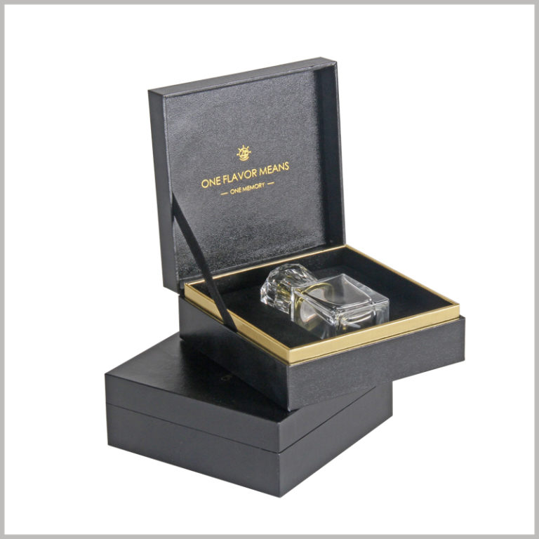 Black empty perfume boxes with windows | Cosmetic boxes