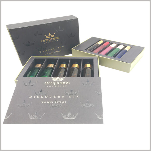 Drawer gift boxes for 5 bottles of essential oil packaging