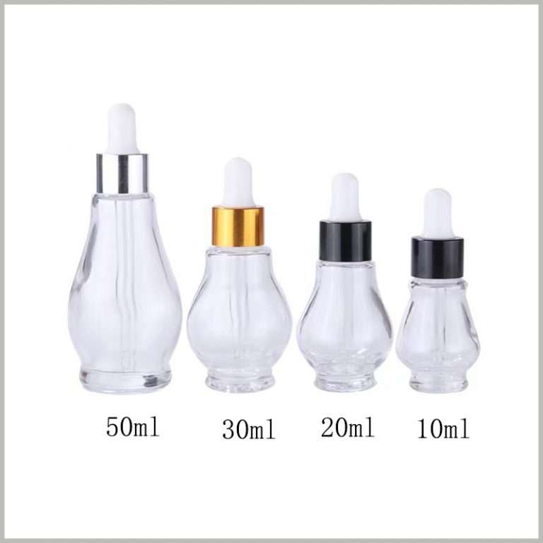 Flat square clear essential oil dropper bottle | Cosmetic bottles