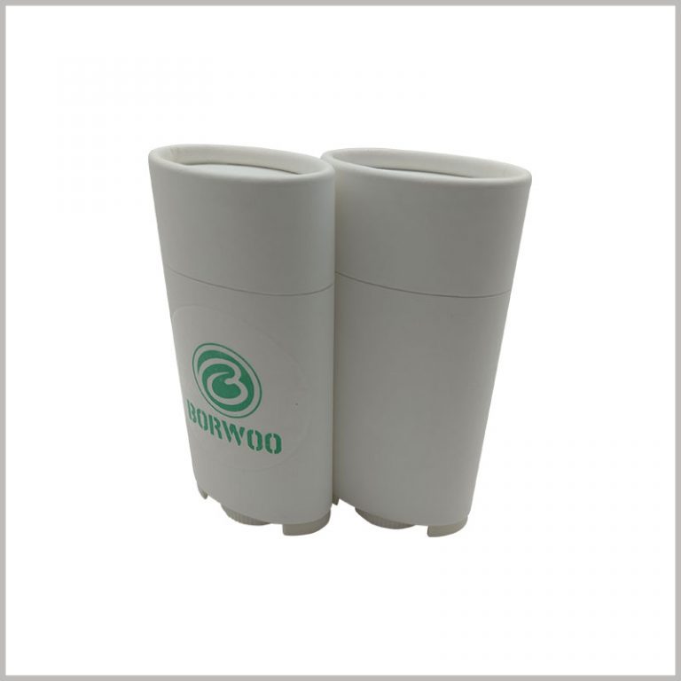 Oval paper tube deodorant packaging with twist up