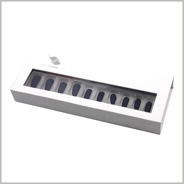 White cardboard nail boxes with window | Makeup boxes