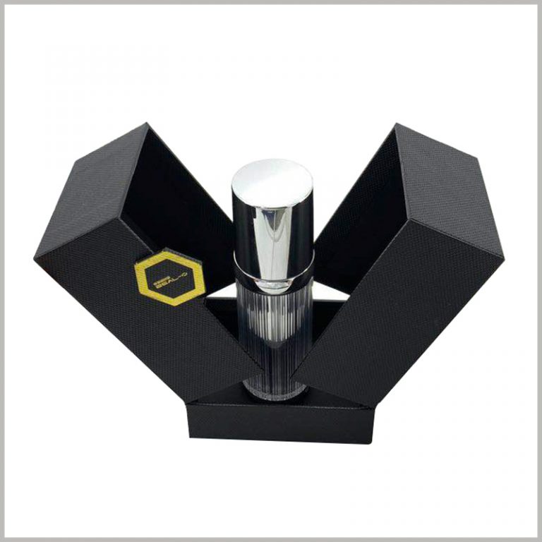 Black empty perfume boxes with windows | Cosmetic boxes
