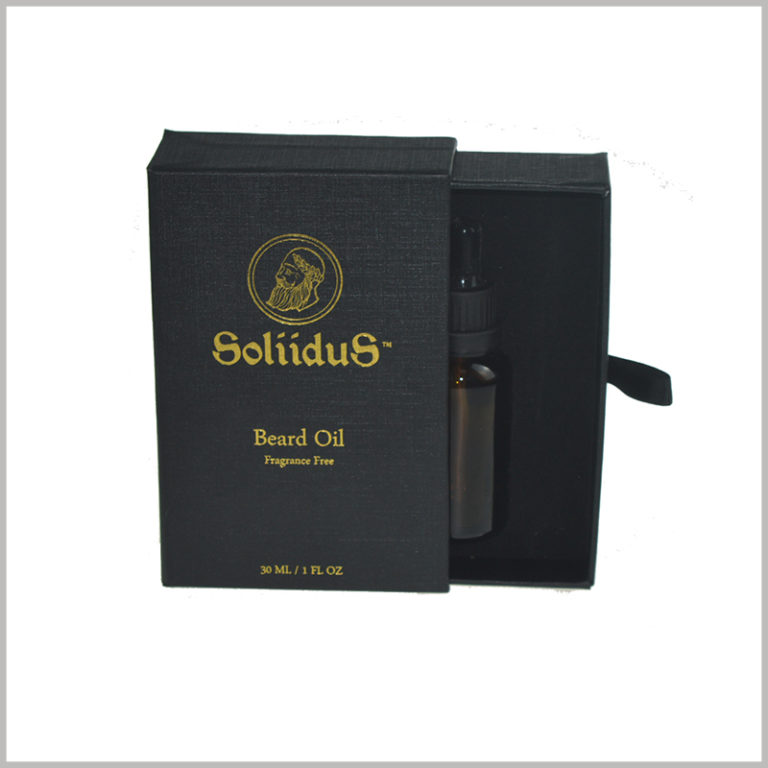 Black small cardboard packaging for essential oils boxes