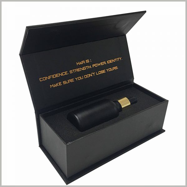 Black small cardboard packaging for essential oils boxes