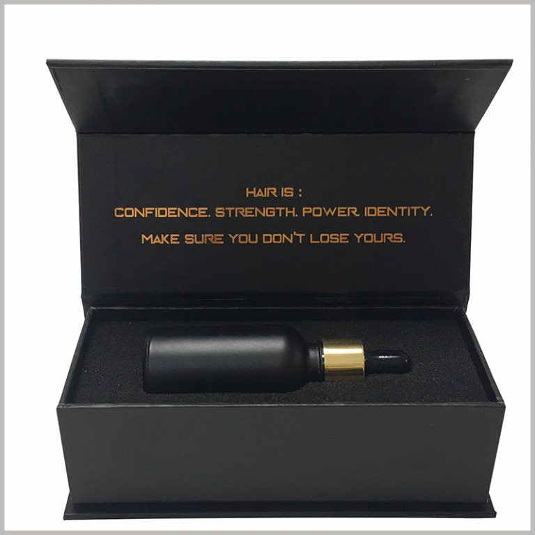 Black small cardboard packaging for essential oils boxes