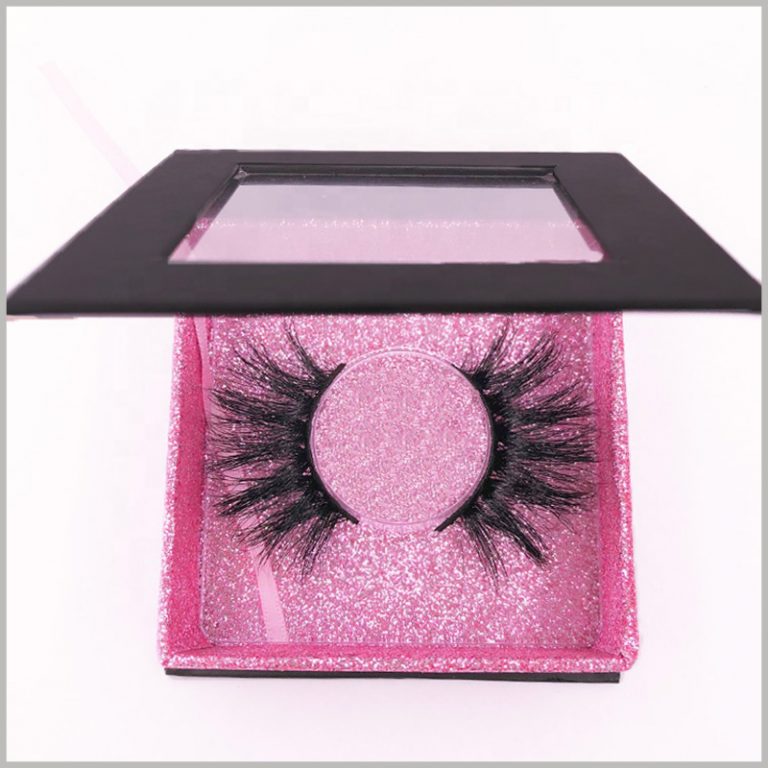 Black square eyelash boxes with windows | Cosmetic boxes