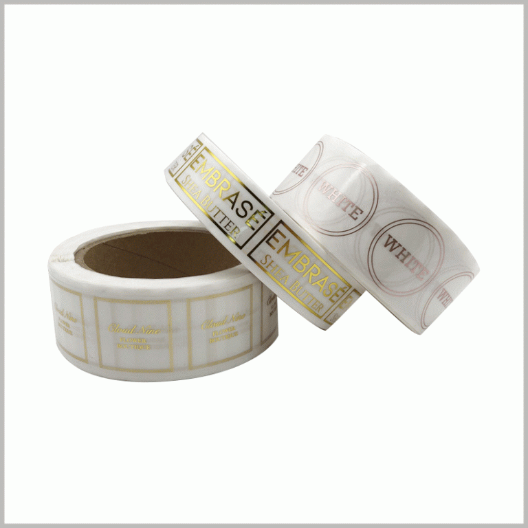Clear labels gold foil print for cosmtic bottles | Custom labels
