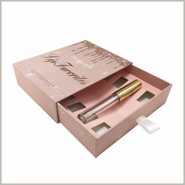 4 bottles of cosmetic lip gloss packaging boxes set | Cosmetic boxes
