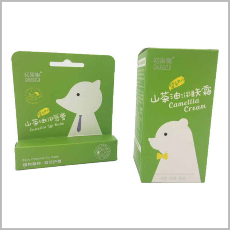 Baby lip balm packaging with hang tags | Cosmetic boxes