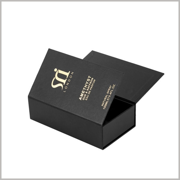 Black small cardboard packaging for 100ml perfume spray boxes