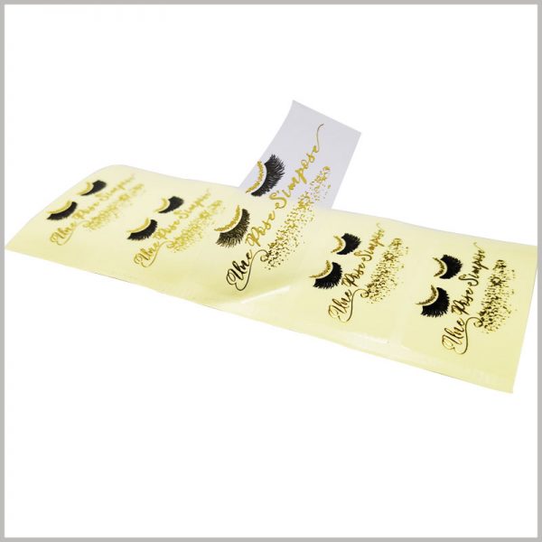 Gold stamping printing labels for fake eyelash boxes