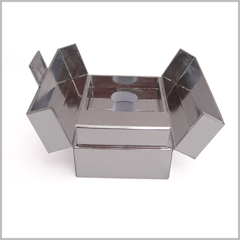 Highend silver cardboard box for perfume packaging