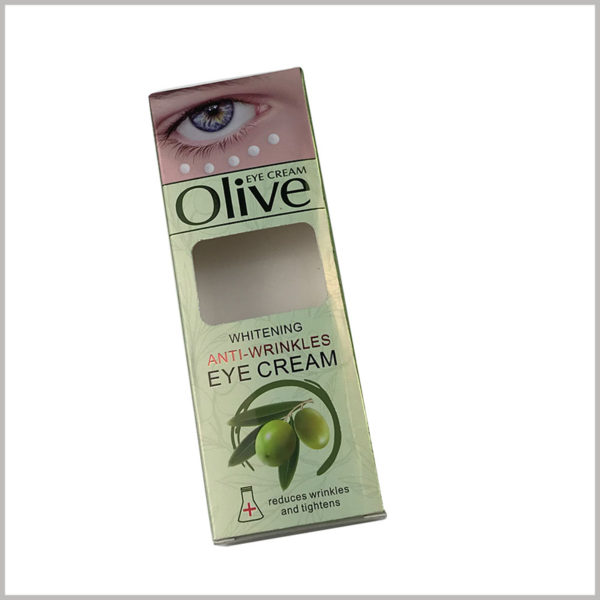 Whitening eye cream packaging boxes with windows