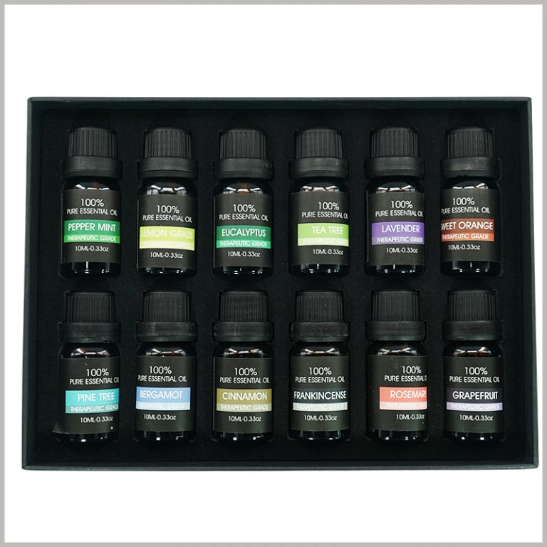 Essential oil packaging with EVA insert for 12 bottles | Cosmetic boxes
