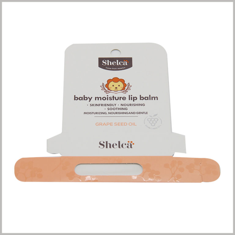 Baby moisture lip balm packaging with hang tags | Skin care boxes