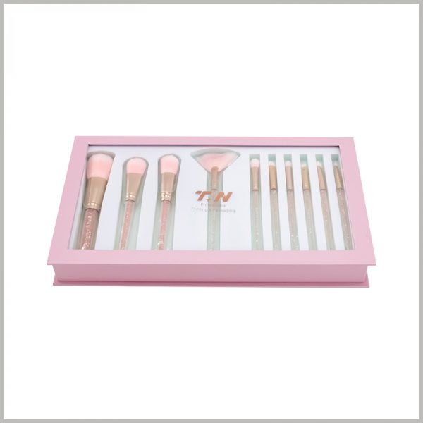 Makeup brushes packaging for 10 stick with windows | Cosmetic boxes