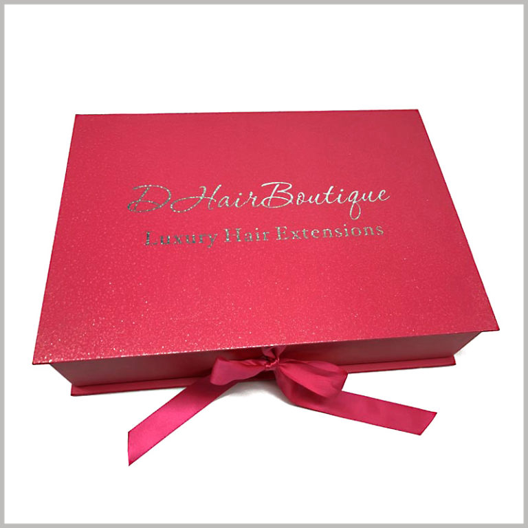 Red gift boxes for hair extensions packaging | Wig boxes