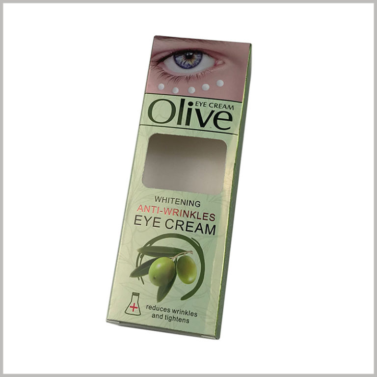 Whitening eye cream packaging boxes with windows