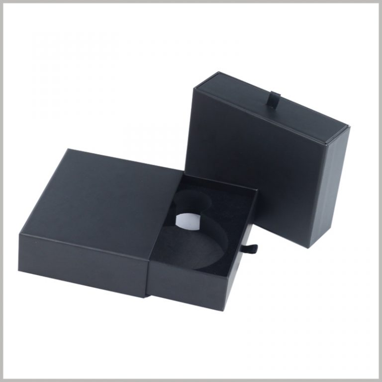 Small black cardboard boxes for perfume bottle packaging